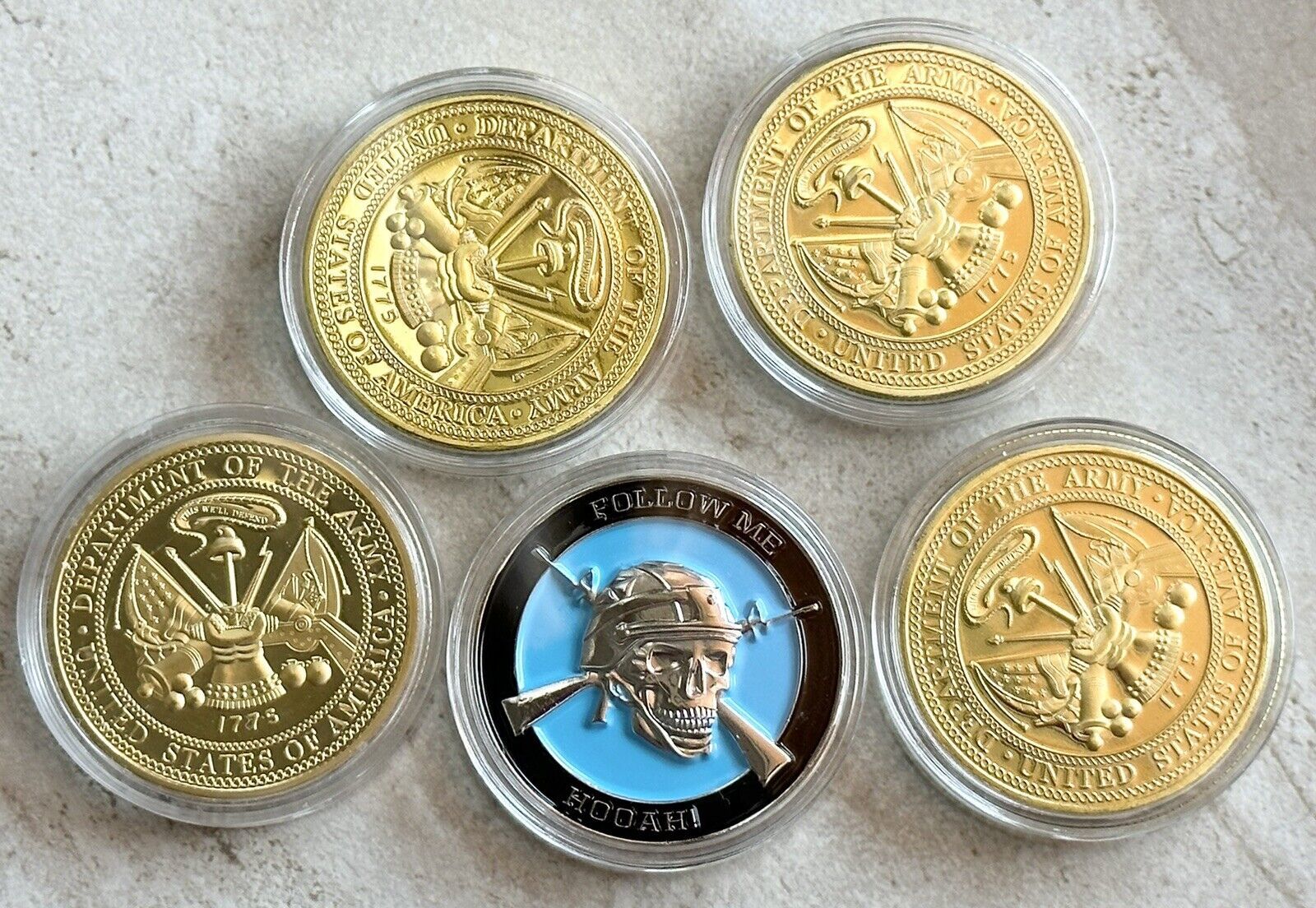 5pcs US Army Challenge Coin Army Combat Infantry Coin! 1st 2nd 3rd 4th ...