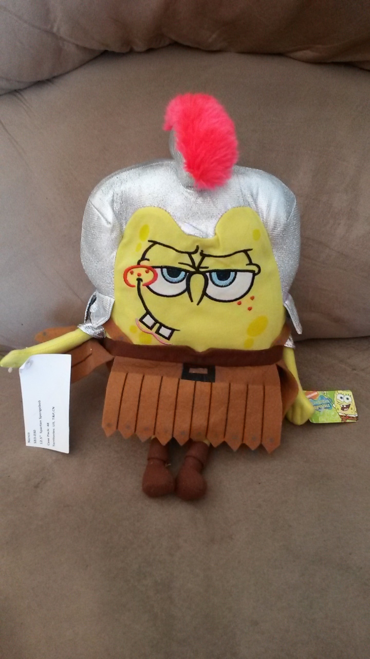 SPONGEBOB SQUAREPANTS Spartan Knight New Licensed Plush NWT 14" Nanco ...