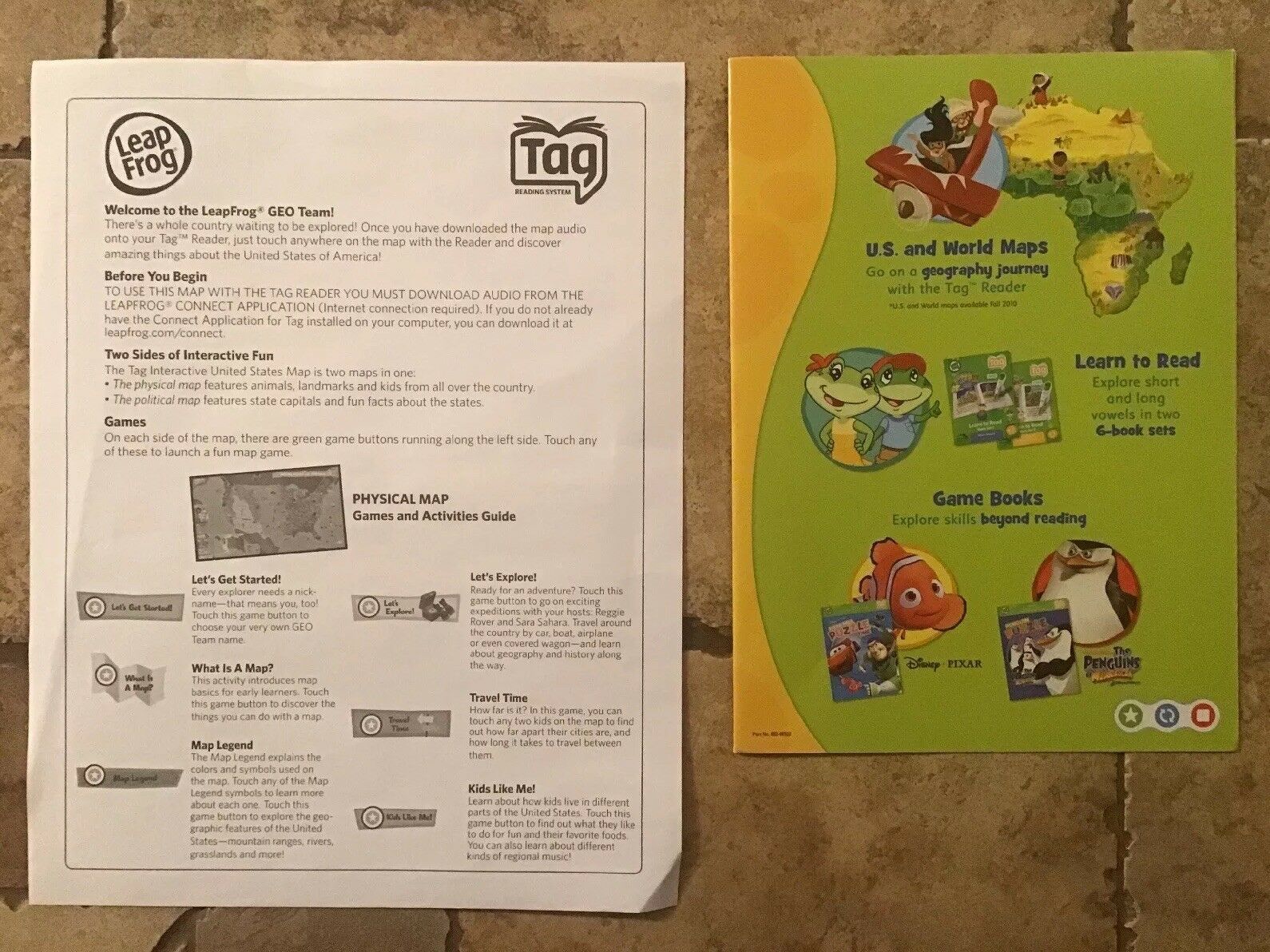 LeapFrog Tag - Interactive UNITED STATES MAP Learning System - Pen Not ...