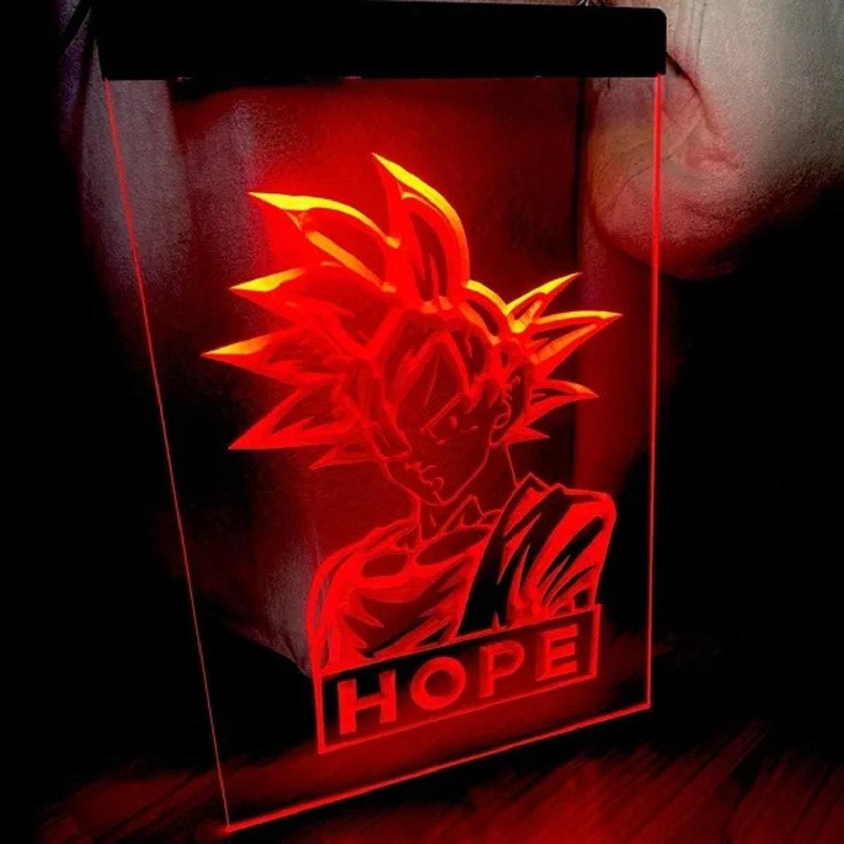 Goku Hope Illuminated Led Neon Sign Home Decor, Room, Lights Décor ...