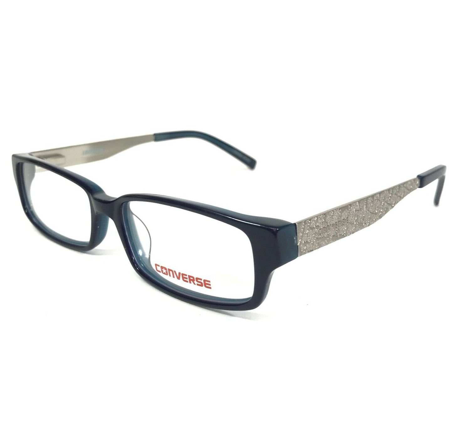 Converse Kids Eyeglasses Frames TELL ME NAVY Blue Silver Rectangular 50 ...