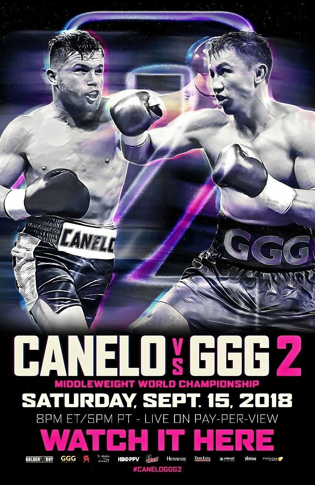 Canelo Alvarez vs GGG 2 Fight Poster | Framed | Boxing | NEW | USA ...