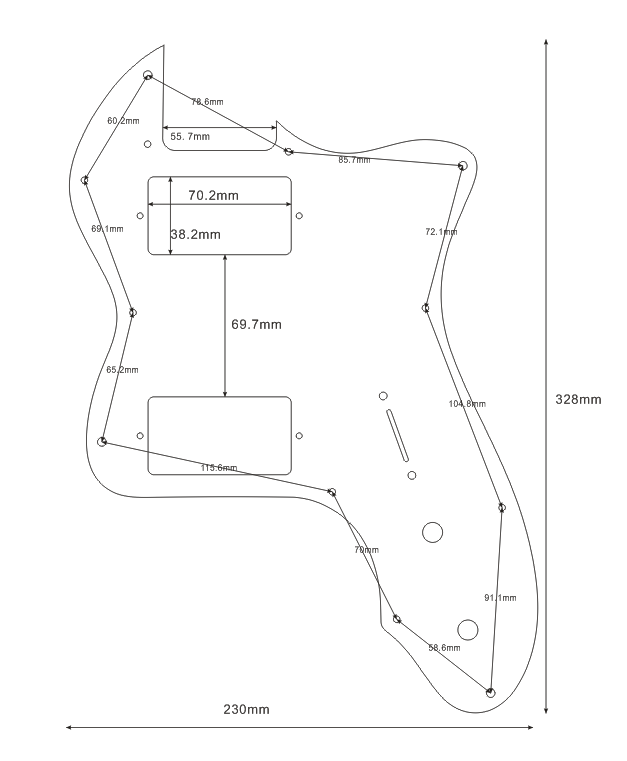 For Fender 72 Telecaster Thinline PAF Guitar Pickguard Scratch Plate,3 ...