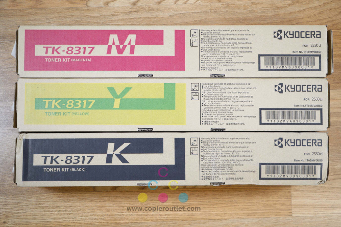 Genuine Kyocera TK-8317 Magenta Yellow Black Toner Kits TASKalfa 2550ci ...