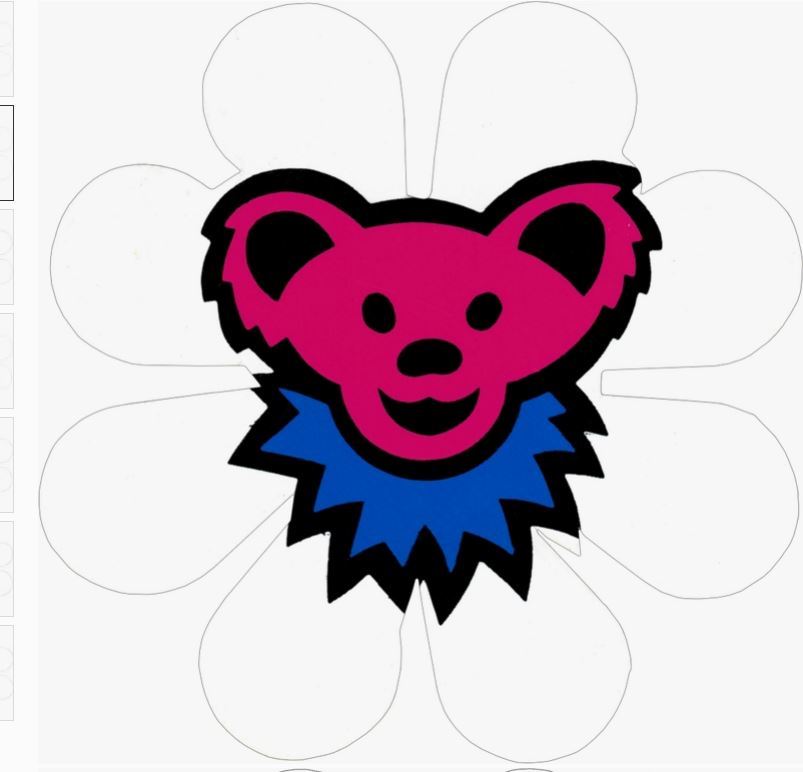 Grateful Dead Dancing Bear Daisy Vinyl Sticker Deadhead Car Decal ...