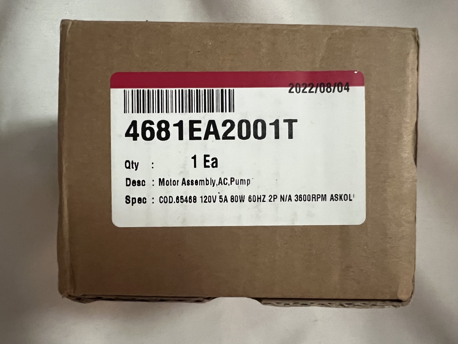 New OEM Genuine Original LG Washer Drain Pump 4681EA2001T - Washer ...