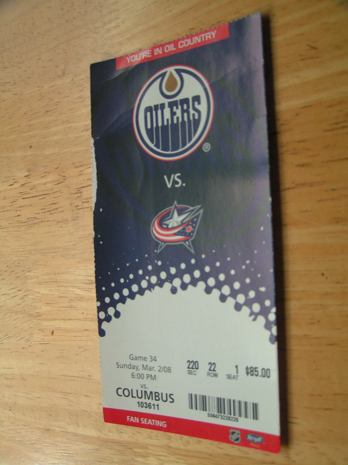 NHL Edmonton Oilers Full Unused Ticket Stubs ($3,95 Each-Free Shipping ...