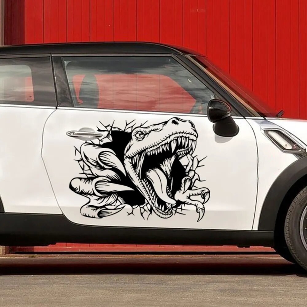 Large Raptor Scratch Car Sticker Velociraptor Dino Car Decal Hood Door ...