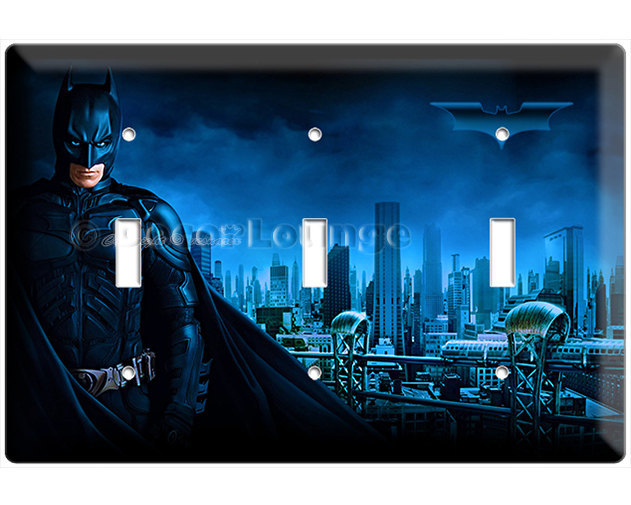 Batman Bruce Wayne Dark Knight super hero triple light switch wall ...