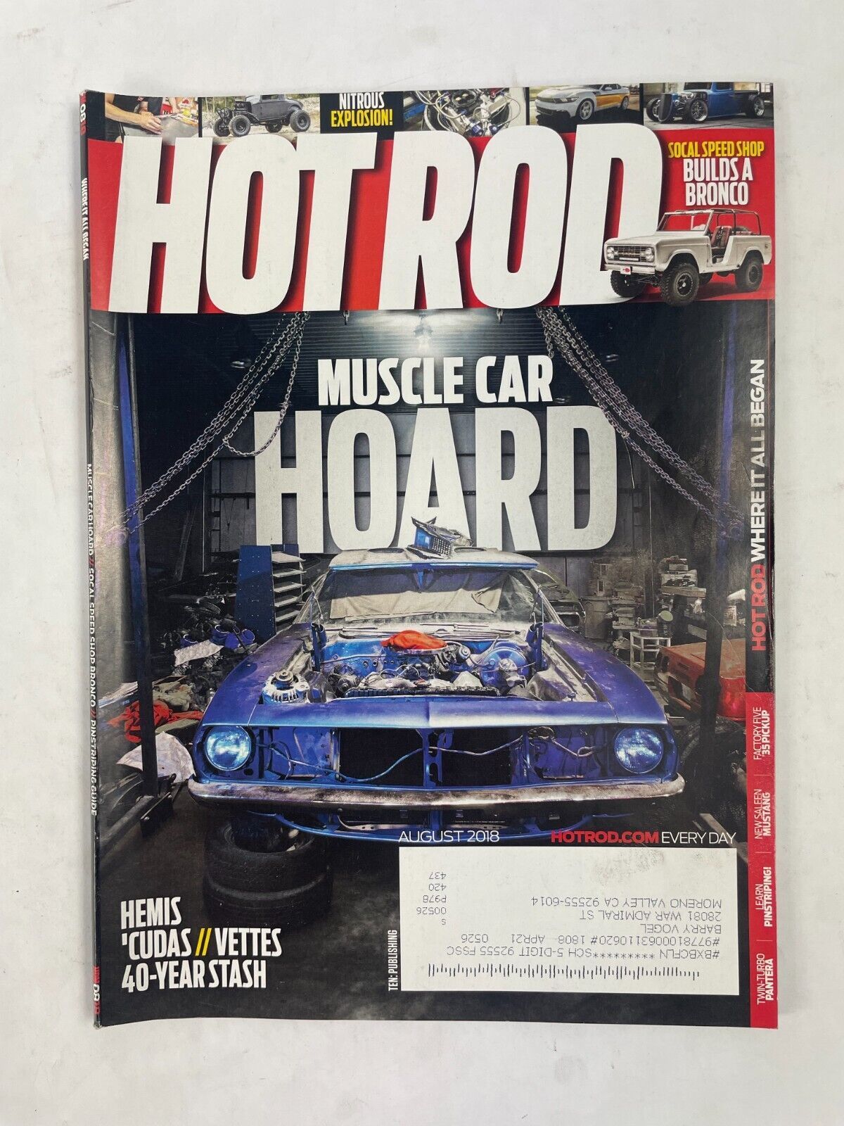 August 2018 Hot Rodding Magazinee Muscle Car Hoard Hemis Cudas Vettes ...