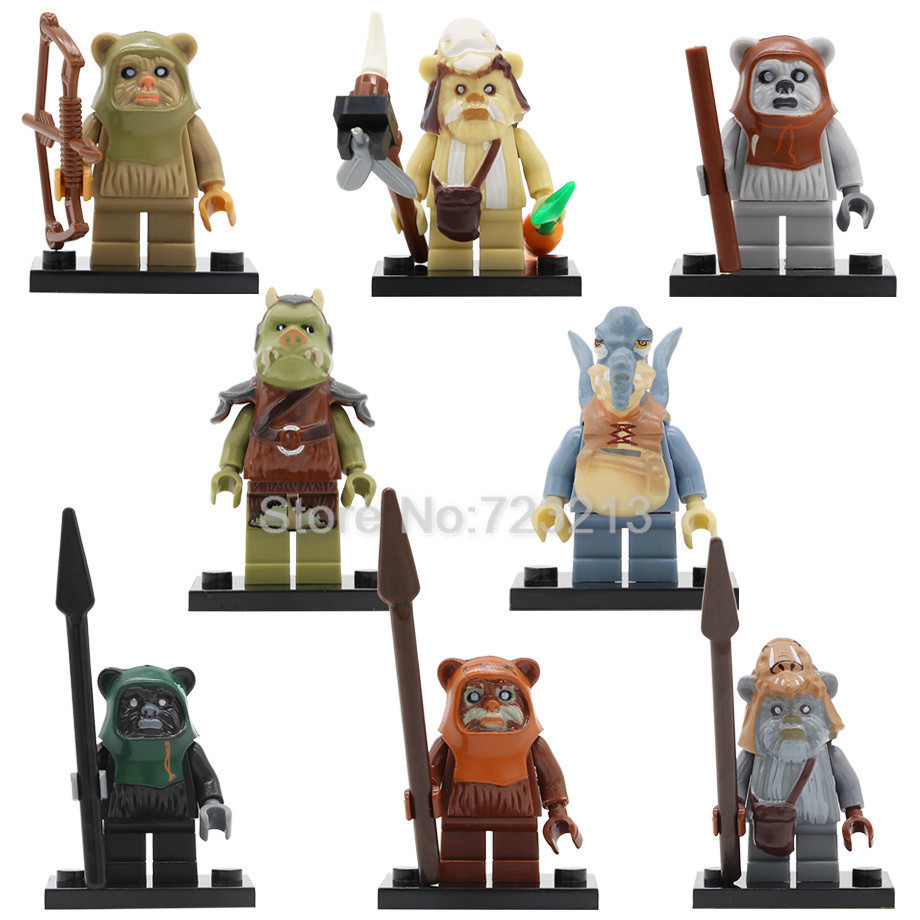 8pcs/set Star Wars Movies Ewok Warrior Watto Chief Chirpa Wicket ...
