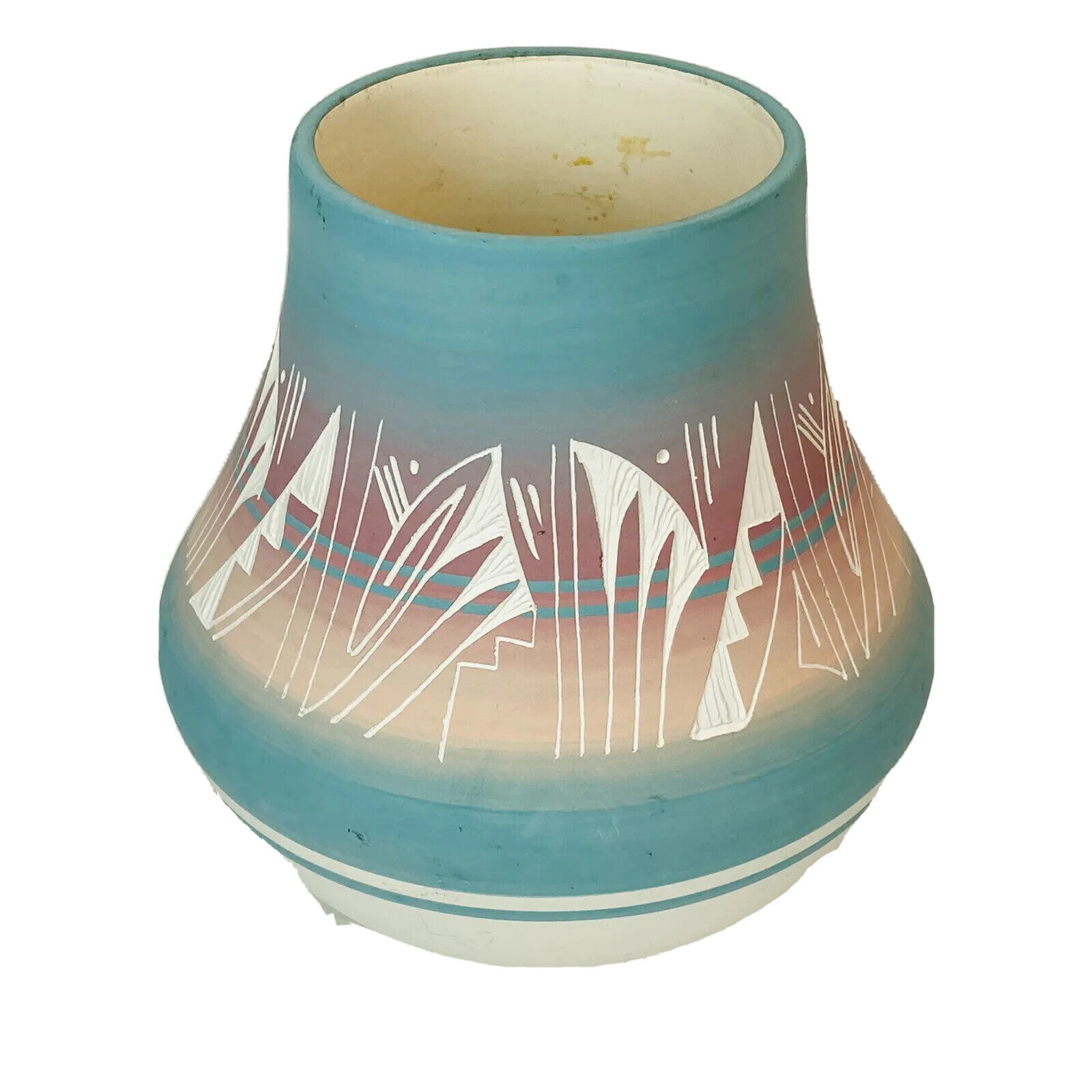 Native American Pottery Vessel Jar Indian Silas Large Navajo Aztec Vase ...