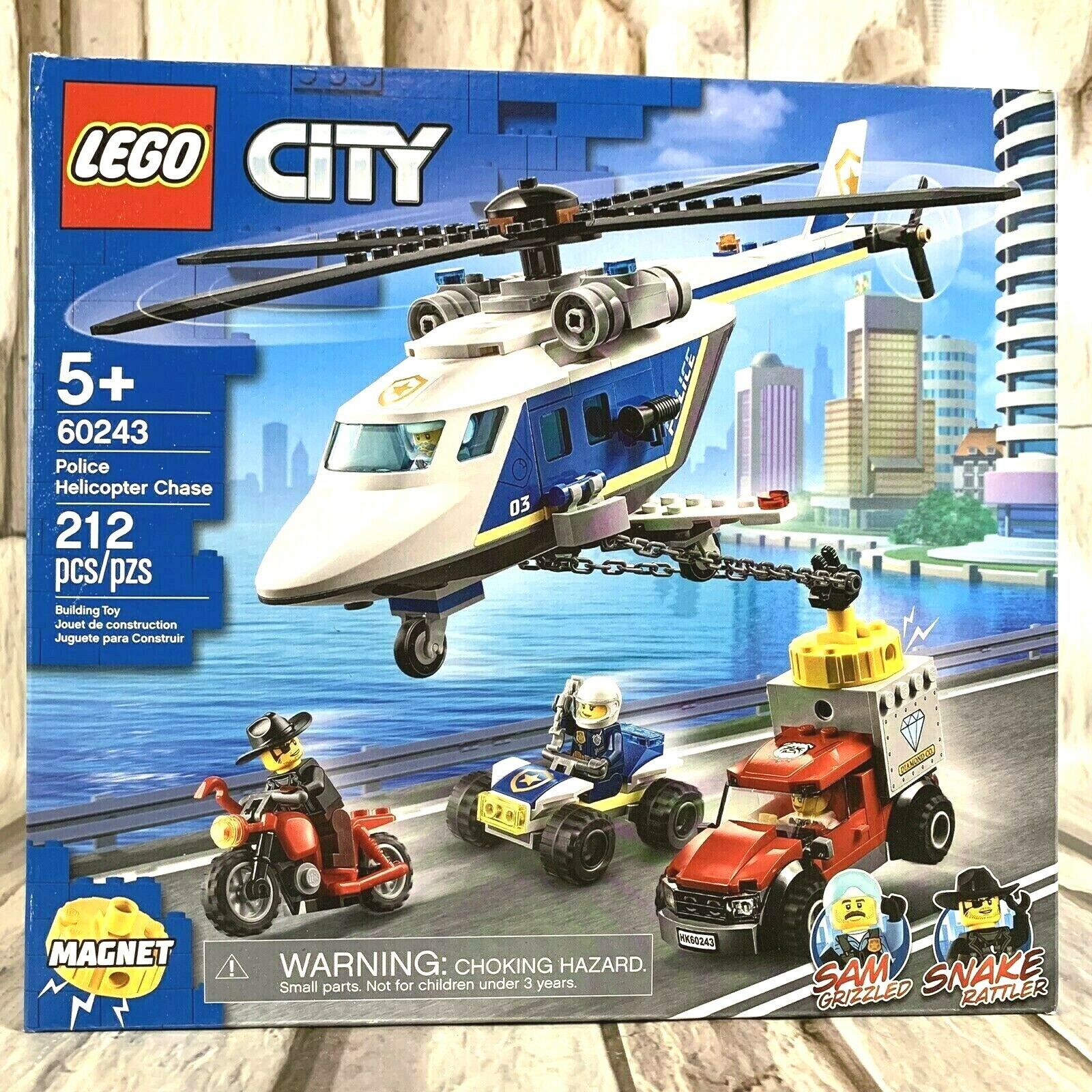 LEGO City Police Helicopter Chase Set 60243 Snake Rattler Sam Grizzled ...