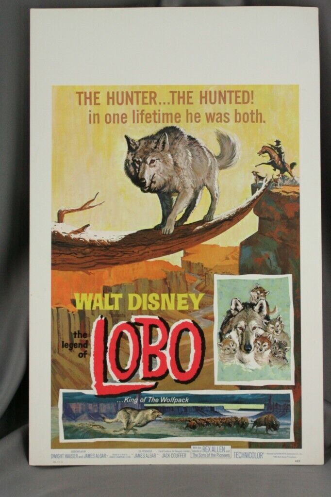 Vintage Movie Walt Disney The Legend of LOBO Rex Allen Litho Lobby ...