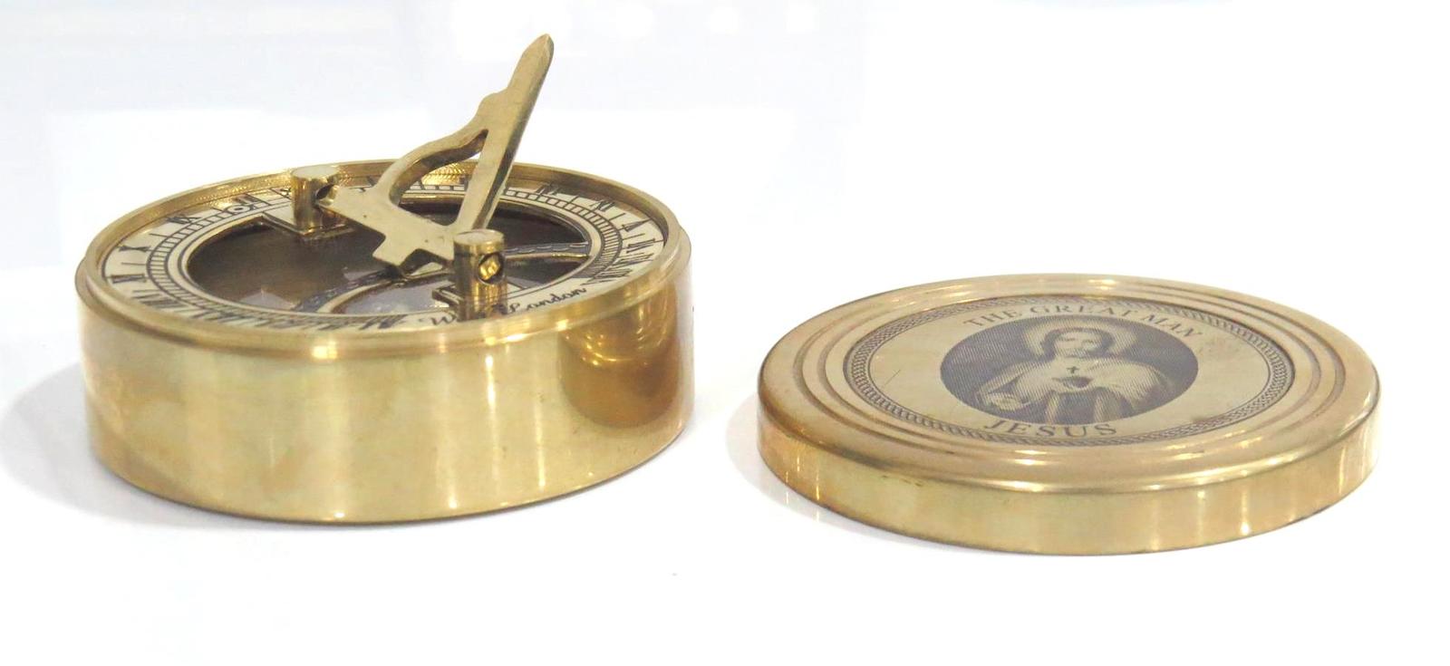 NauticalMart "The Great Man Jesus" Brass Sundial Compass New Year ...
