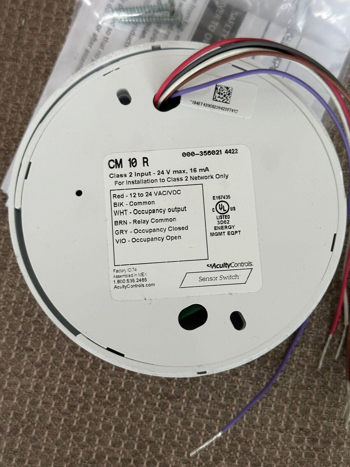 Acuity Controls CM-10-R CM10R Sensor Switch PIR Ceiling Mount Low Voltage - Other Sensors