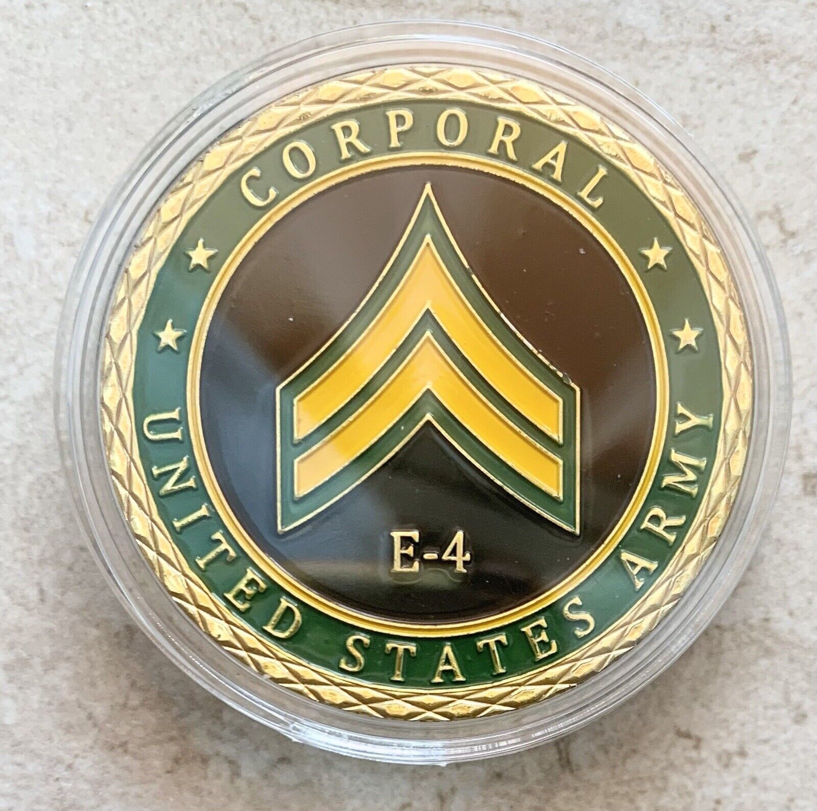 UNITED STATES ARMY - Rank CORPORAL E-4 Challenge Coin with Special ...