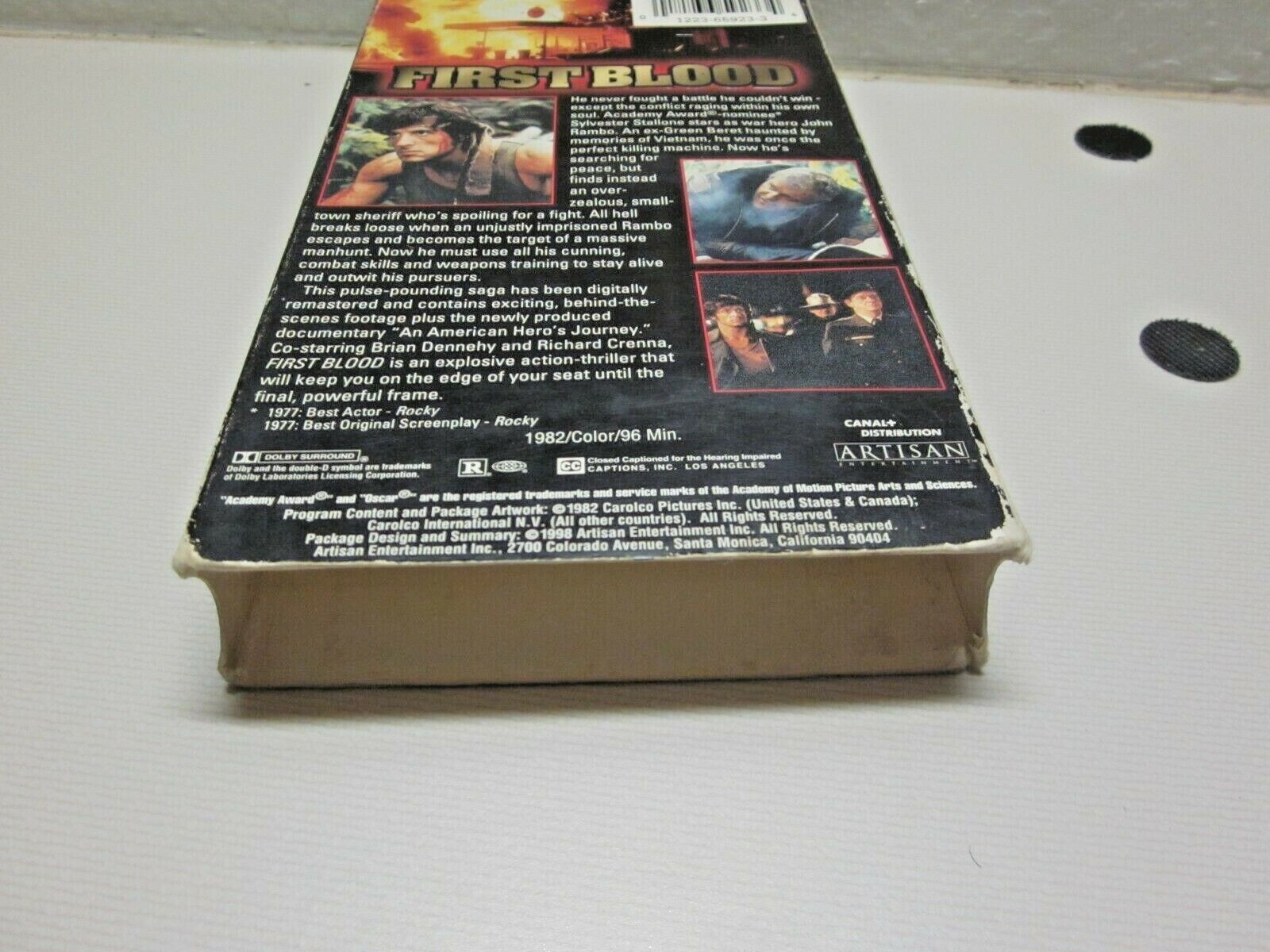 First Blood VHS Video Tape Cassette Rambo Sylvester Stallone Artisan ...