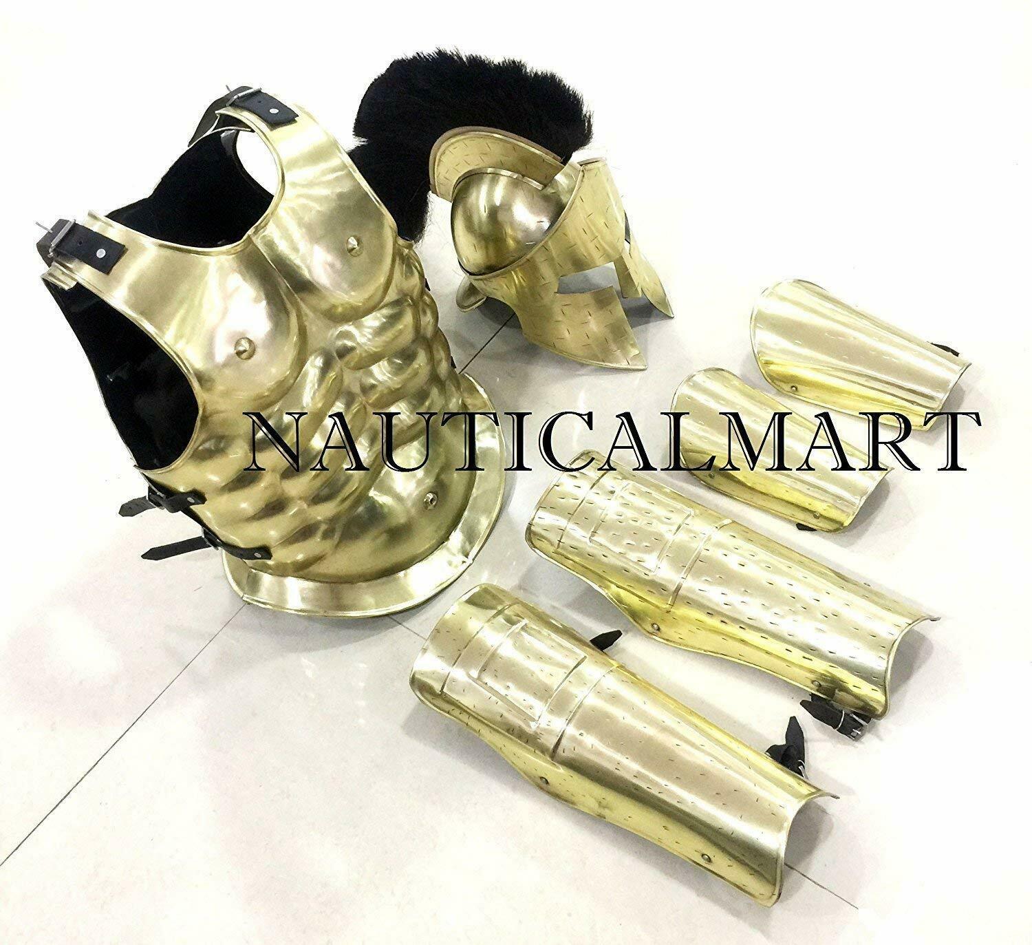 NauticalMArt Greek Armor Costume Muscle Body Armor w/Spartan Helme&Leg ...