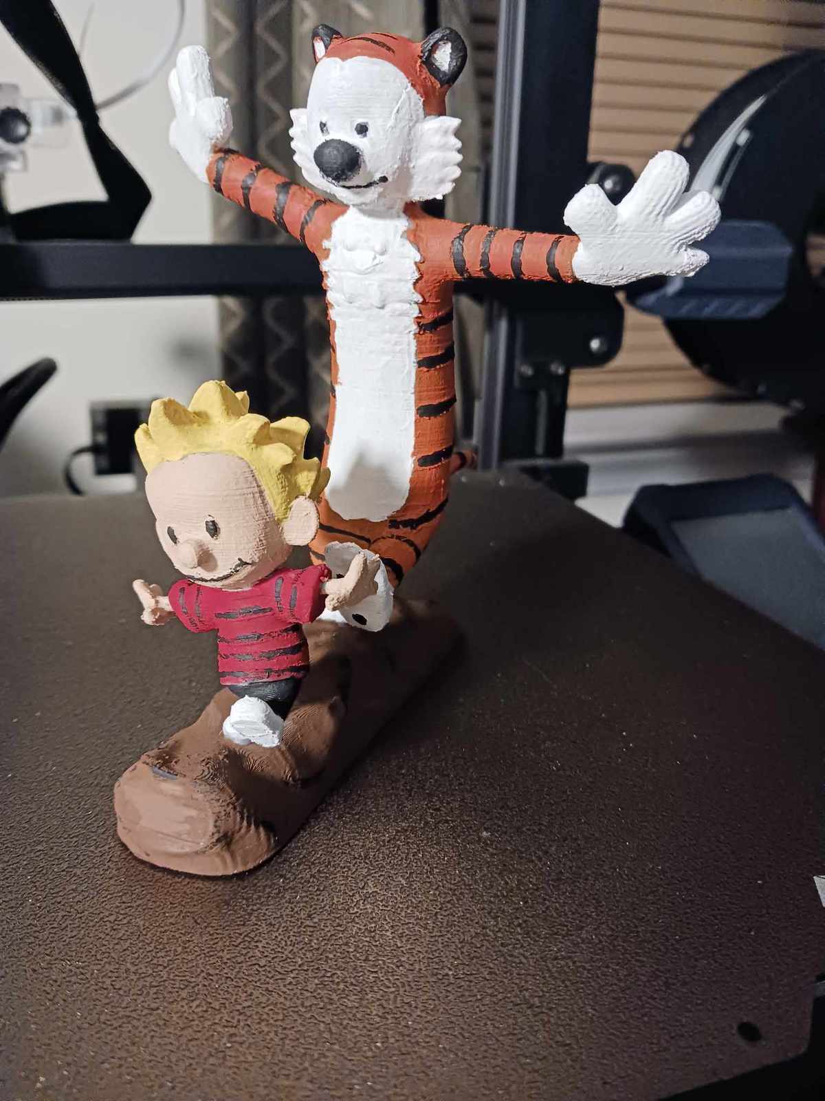 3D Printed Calvin and Hobbes Statue - Figures & Statues