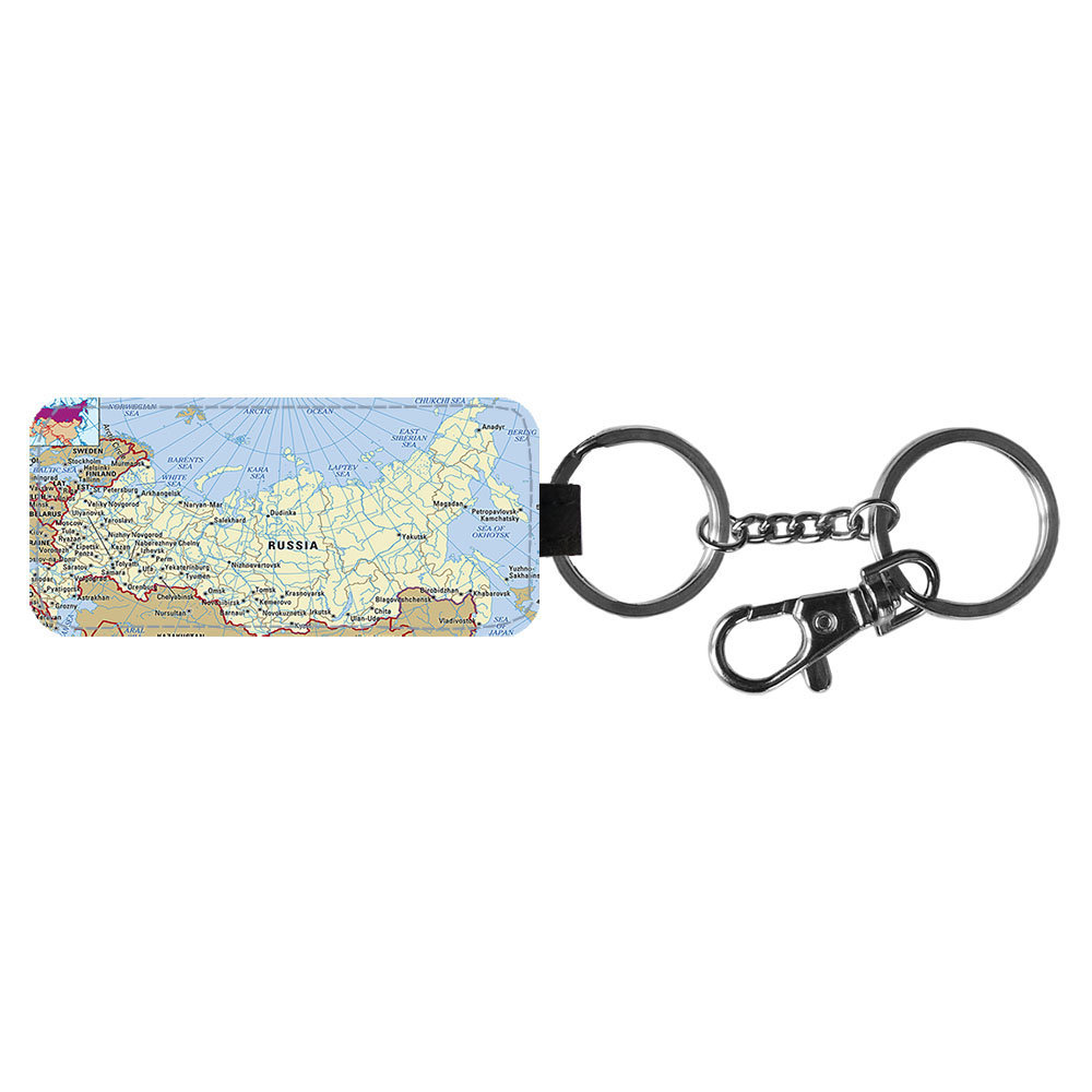 Map of Russia Keychain, Russia Map Keyring - Keychains