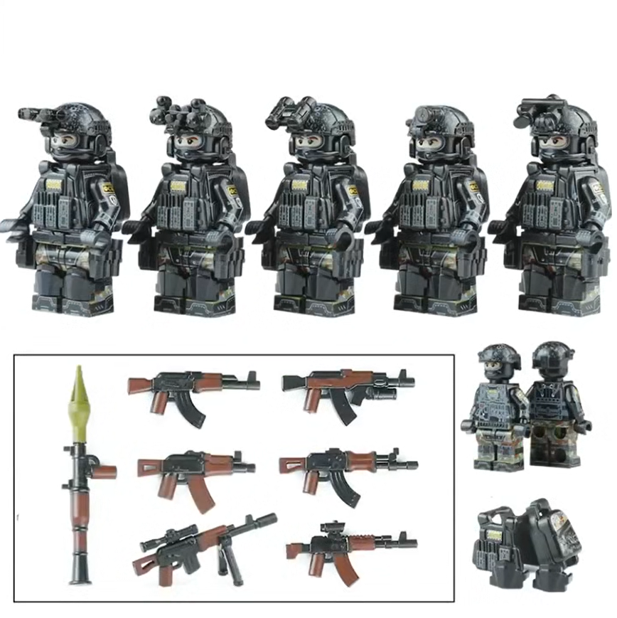 5pcs Russian Spetsnaz FSB Alpha Group Commando Minifigures Accessories - Building Toy Complete ...