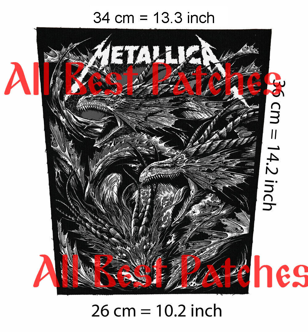 Metallica Dragons Big back patch Motorhead,Guns n Roses,Exsodus ...