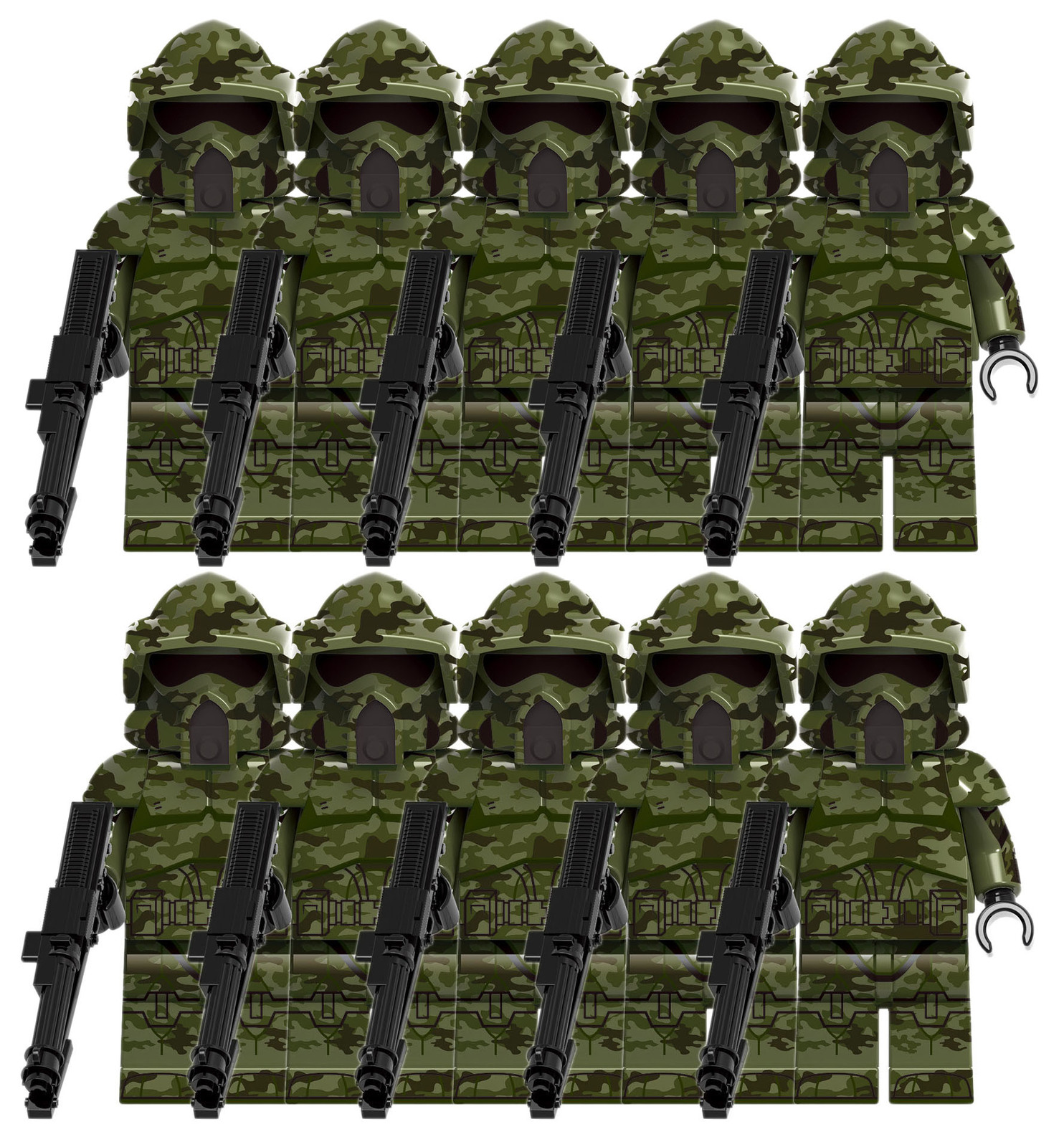 Star Wars Clone Wars Adventures Forest troopers Army 10 Minifigure Sets ...
