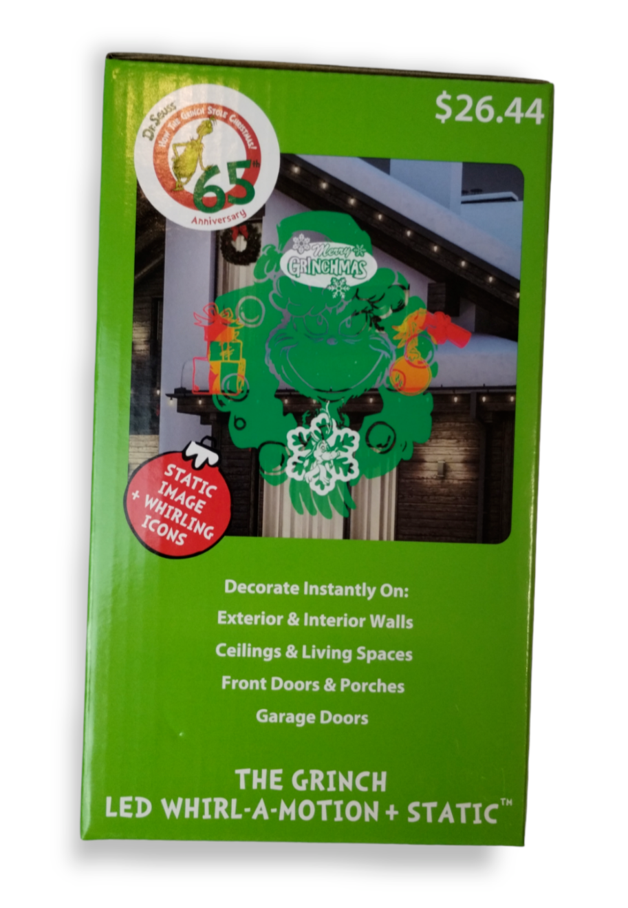 Merry Grinchmas Grinch LED Light Show Projector Whirl A Motion Outdoor ...