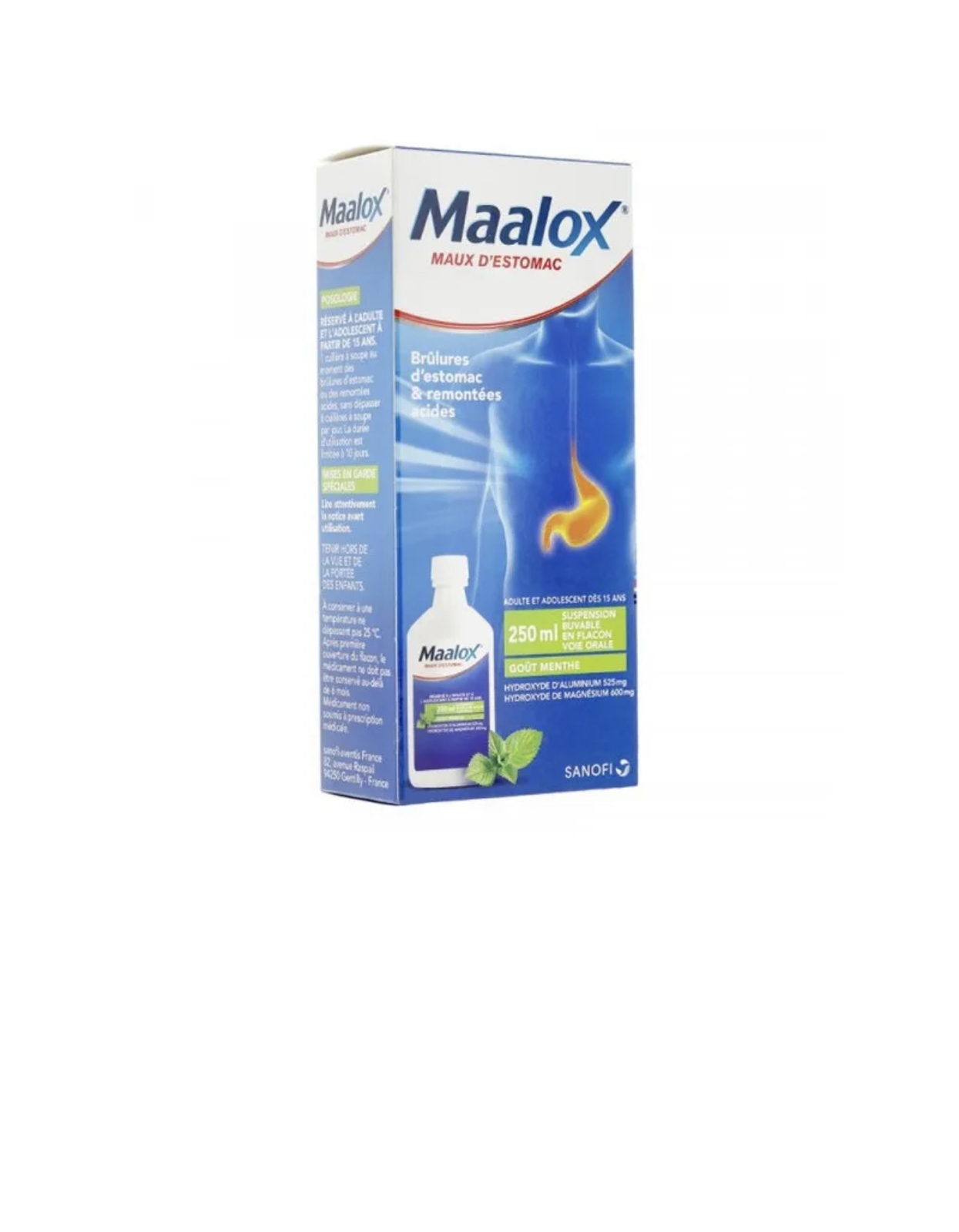 MAALOX STOMACH ACHE - MINT FLAVOR ORAL SOLUTION 250ML By SANOFI ...