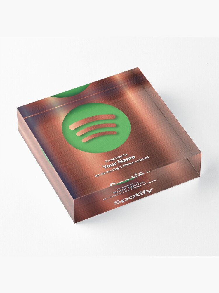 Custom Design & Personalized Spotify Streams Milestone Award Plaque ...