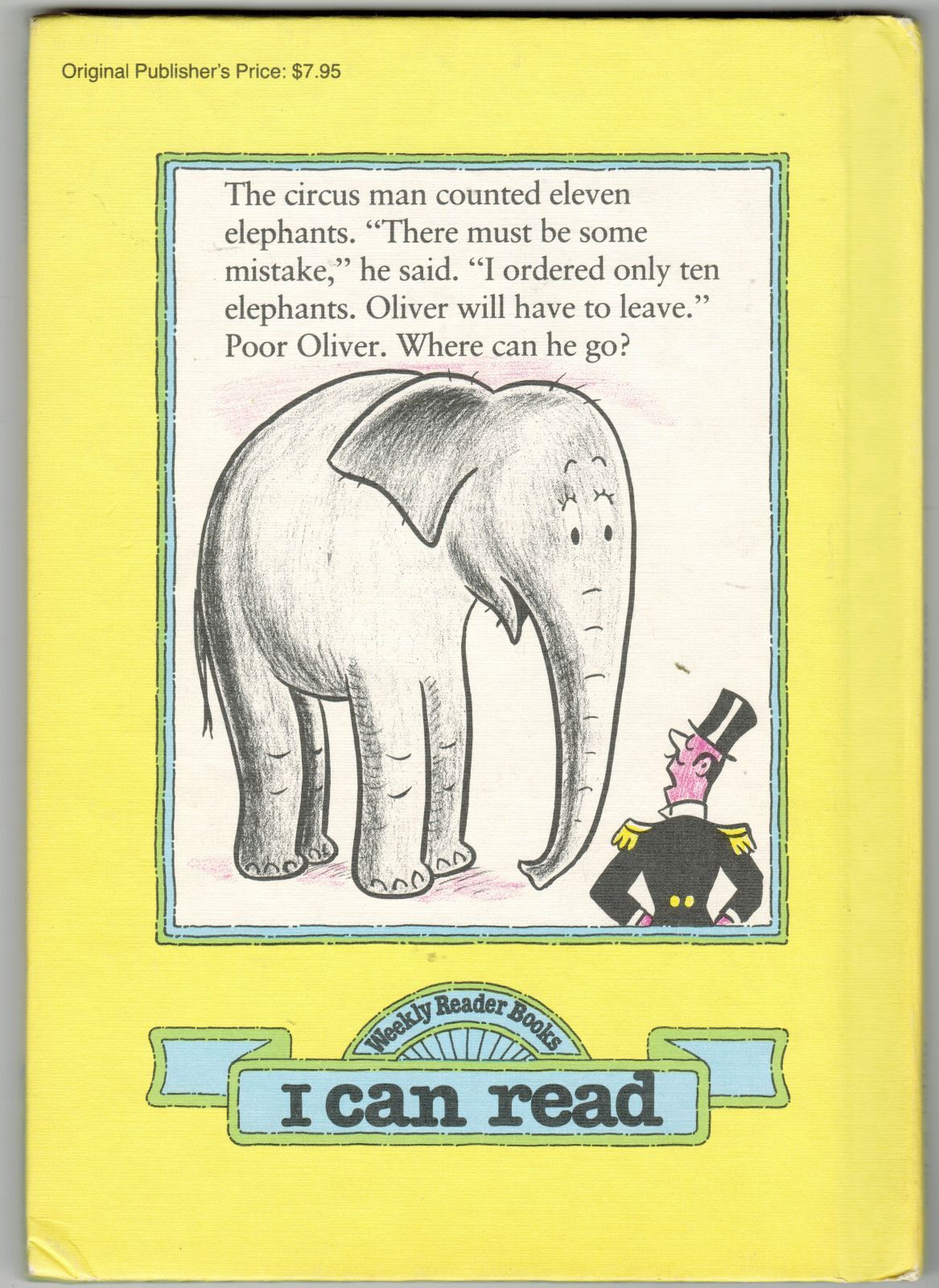Vintage 1960 I Can Read Weekly Reader Oliver Elephants Syd Hoff HC Book ...