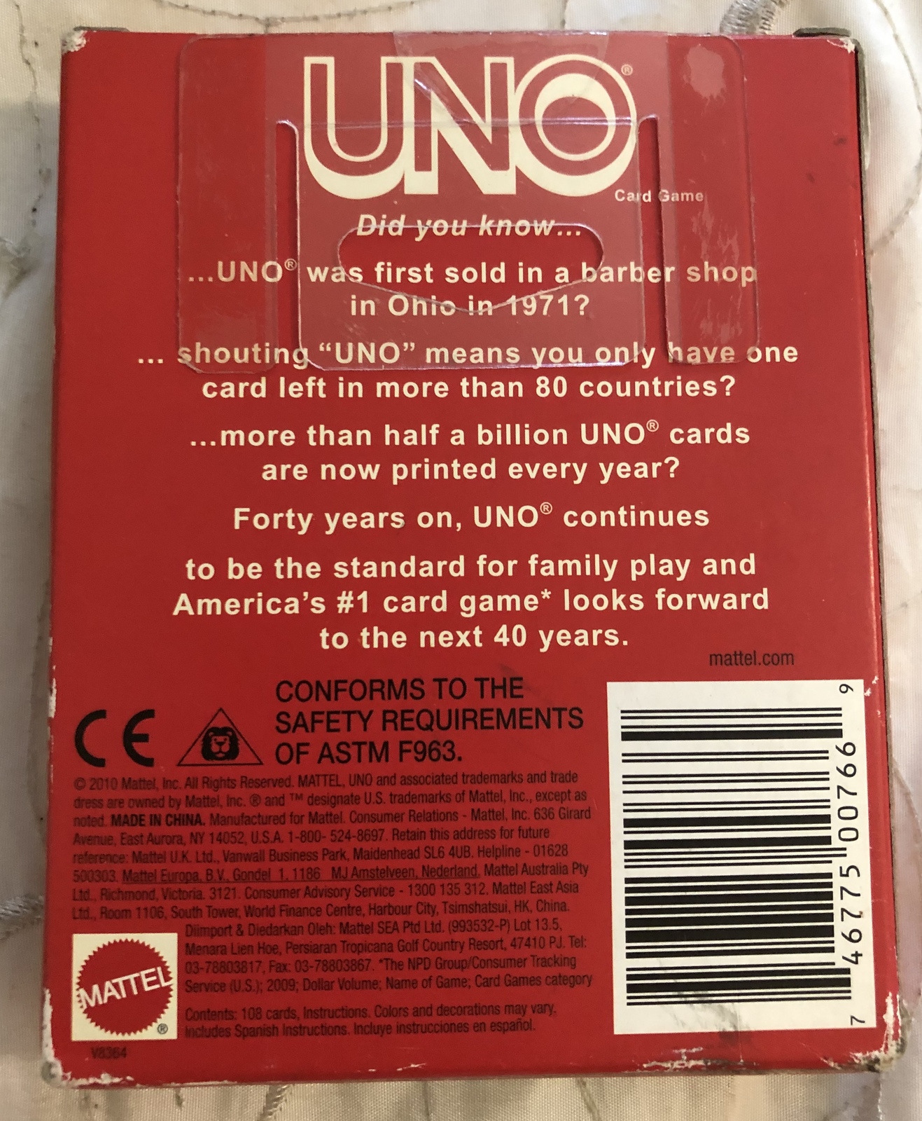 Uno 40th Anniversary Edition Card Game - Card Games & Poker