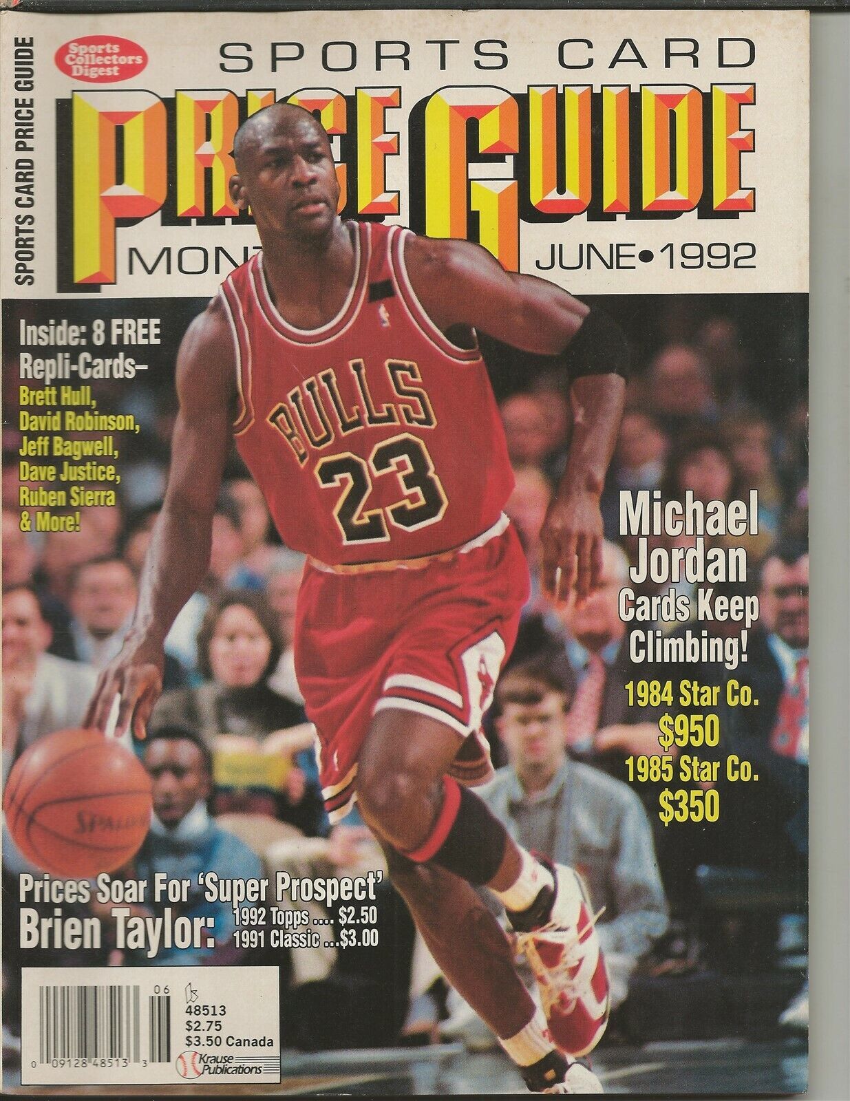 ORIGINAL Vintage June 1992 Sports Card Price Guide Magazine Michael ...