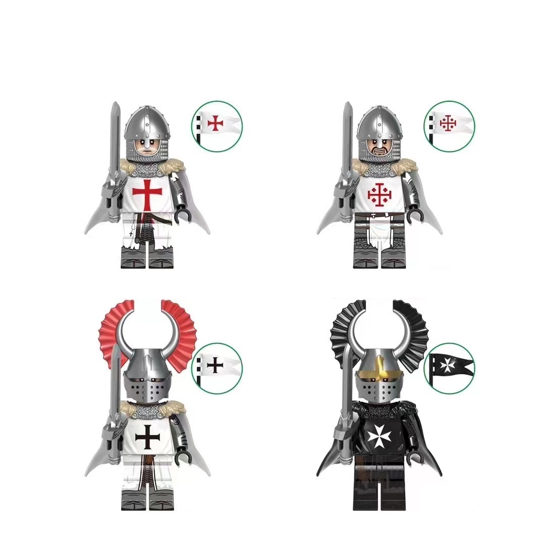 4pcs Knight Templar Teutonic Knight The Knights Hospitaller Minifigures Set - Building Toy ...