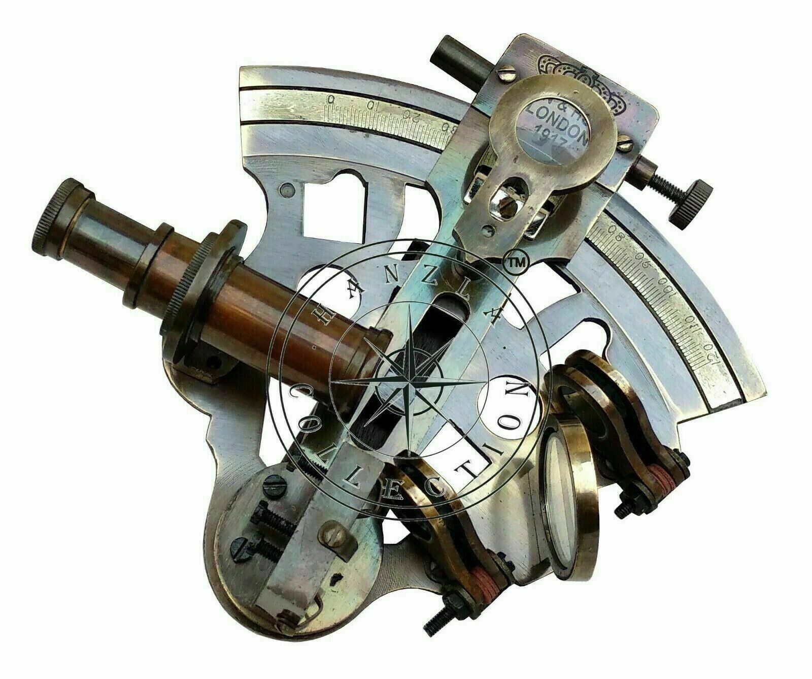 Antique Brass Working Marine Sextant Collectible Vintage Nautical Ship Astrolabe Sextants