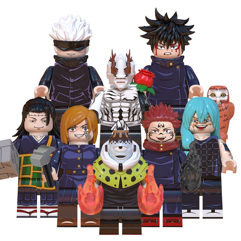 8pcs Jujutsu Kaisen Megumi Fushiguro Yuji Hanami Jogo Satoru Gojo Minifigures - Building Toys ...