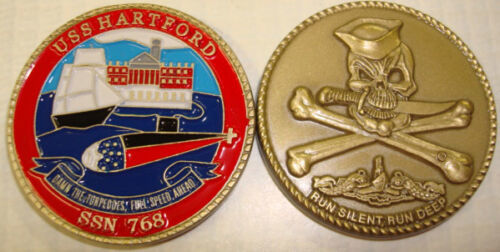 NAVY SUBMARINE USS HARTFORD SSN-768 JOLLY ROGER MILITARY CHALLENGE COIN ...