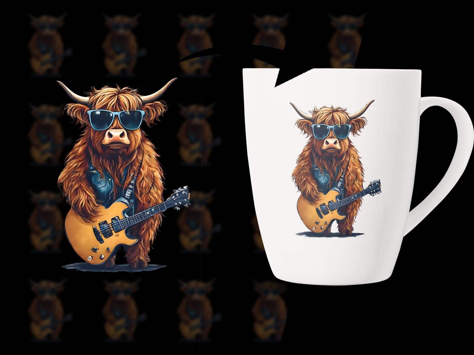 Highland Cow Rocker PNG - Digital Art