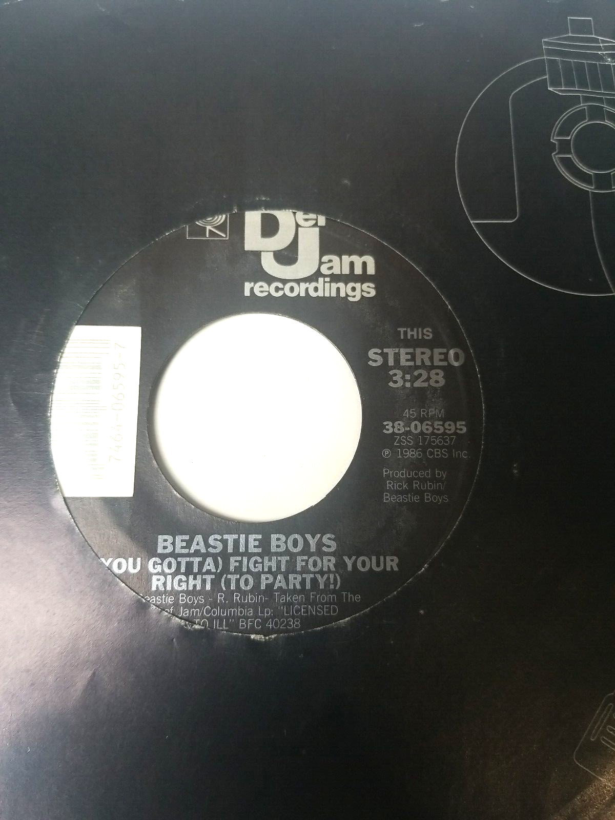 1986 Beastie Boys Paul Revere/Fight For Your Right Def Jam Records Vinyl 45RPM - Vinyl Records