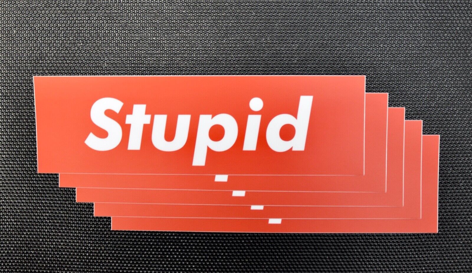 Red STUPID Box Sticker 5-Piece Set Logo Vinyl Decal - Decals, Stickers ...