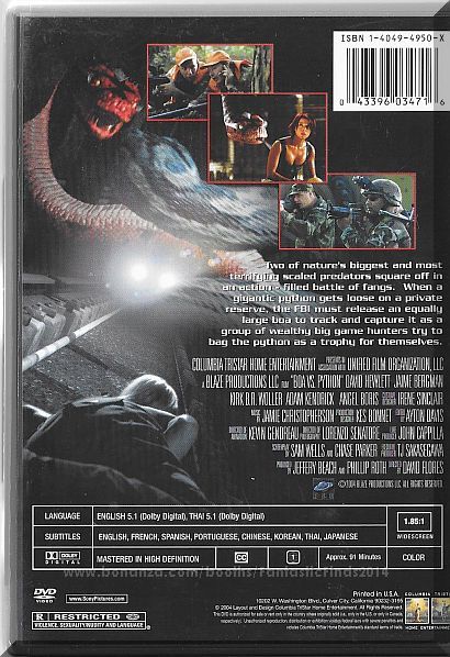 DVD - Boa Vs. Python (2004) *Jaime Bergman / Angel Boris / David Hewlitt* - DVDs & Blu-ray Discs