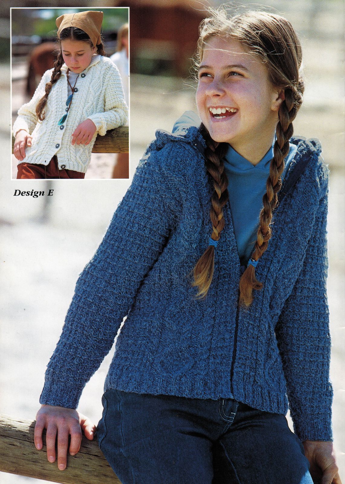 Sirdar Family Denim Aran Chunky Sweaters Jackets Cardigan Cushions Knit ...