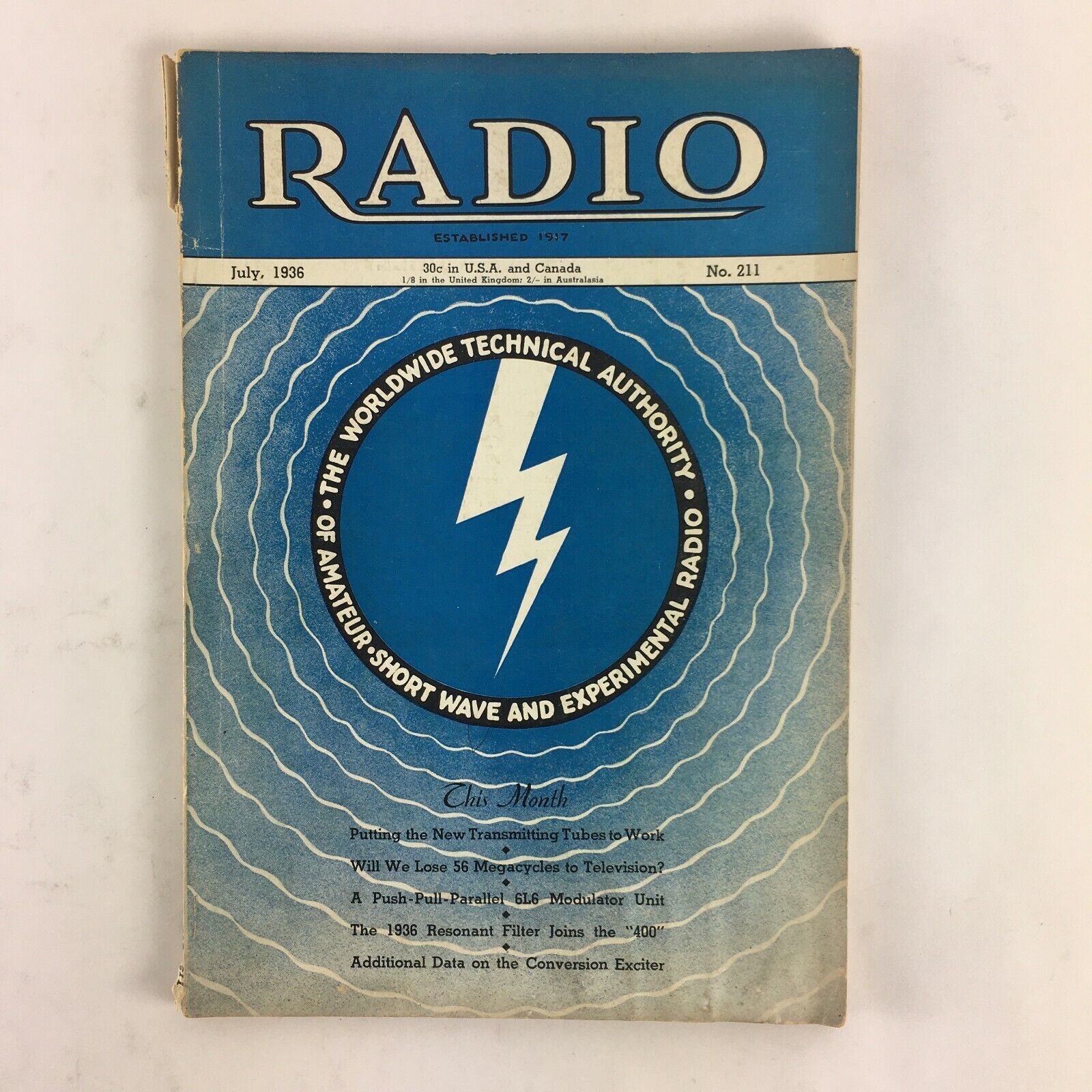July 1936 Radio Magazine A Push Pull Parallel 6L6 Modulator Unit ...