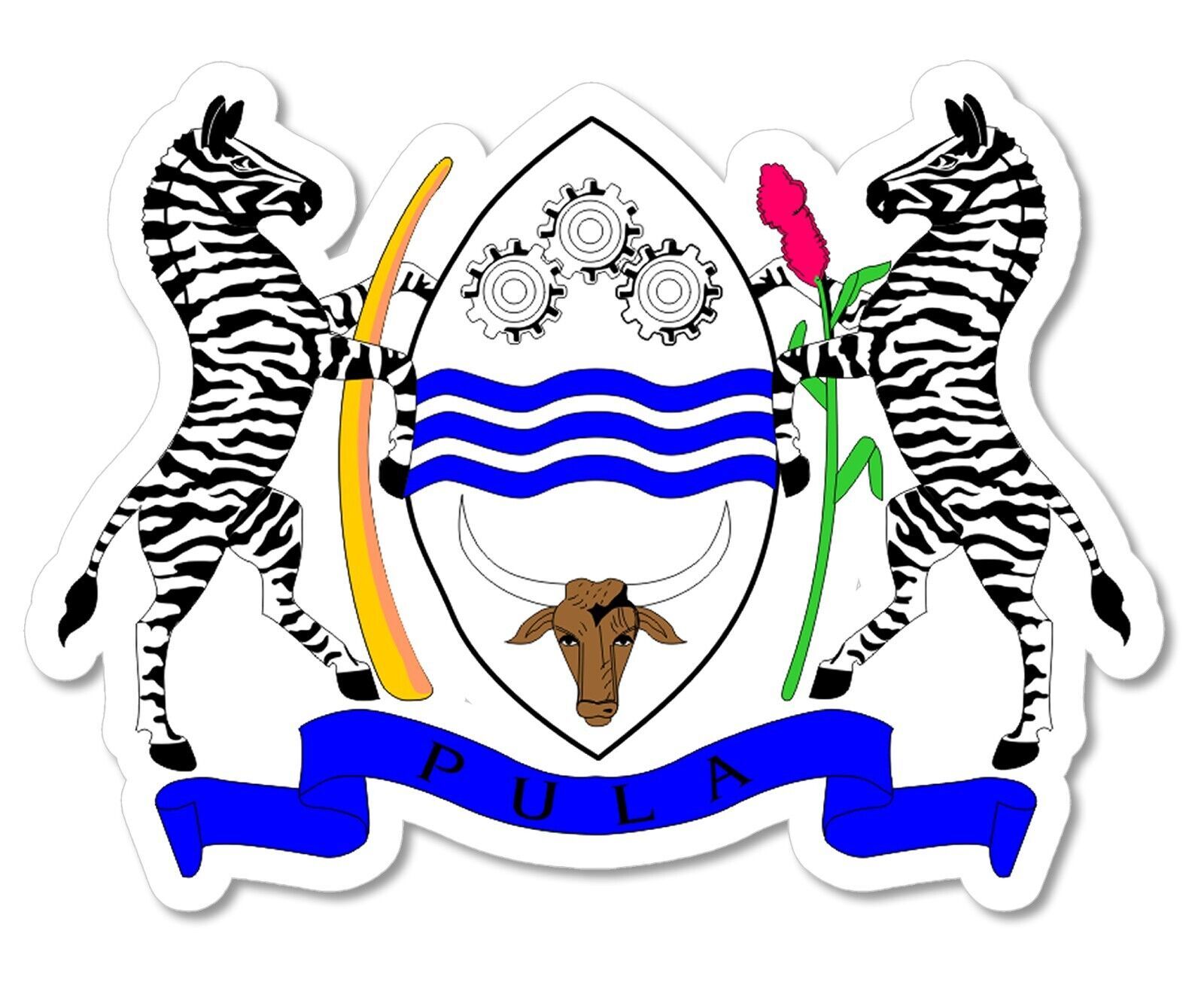 Batswana Coat of Arms Botswana flag BWA BW Car Truck Laptop Vinyl ...