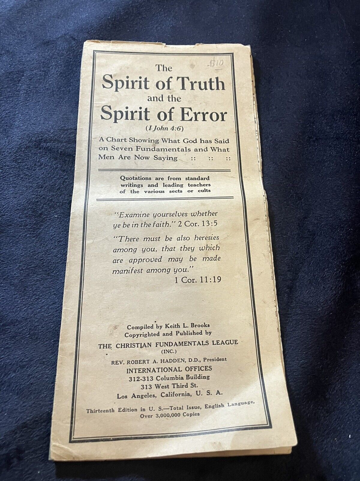 THE SPIRIT OF TRUTH & THE SPIRIT OF ERROR Vintage Chart What God has ...