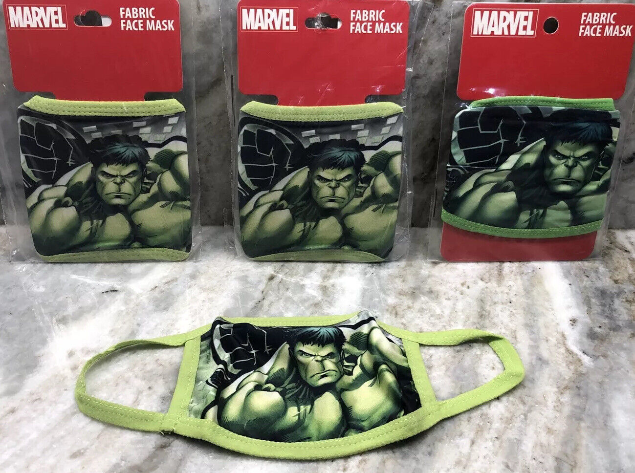 3ea Kids Marvel Incredible Hulk Fabric Face Masks Ages 4 & Up-BRAND NEW ...