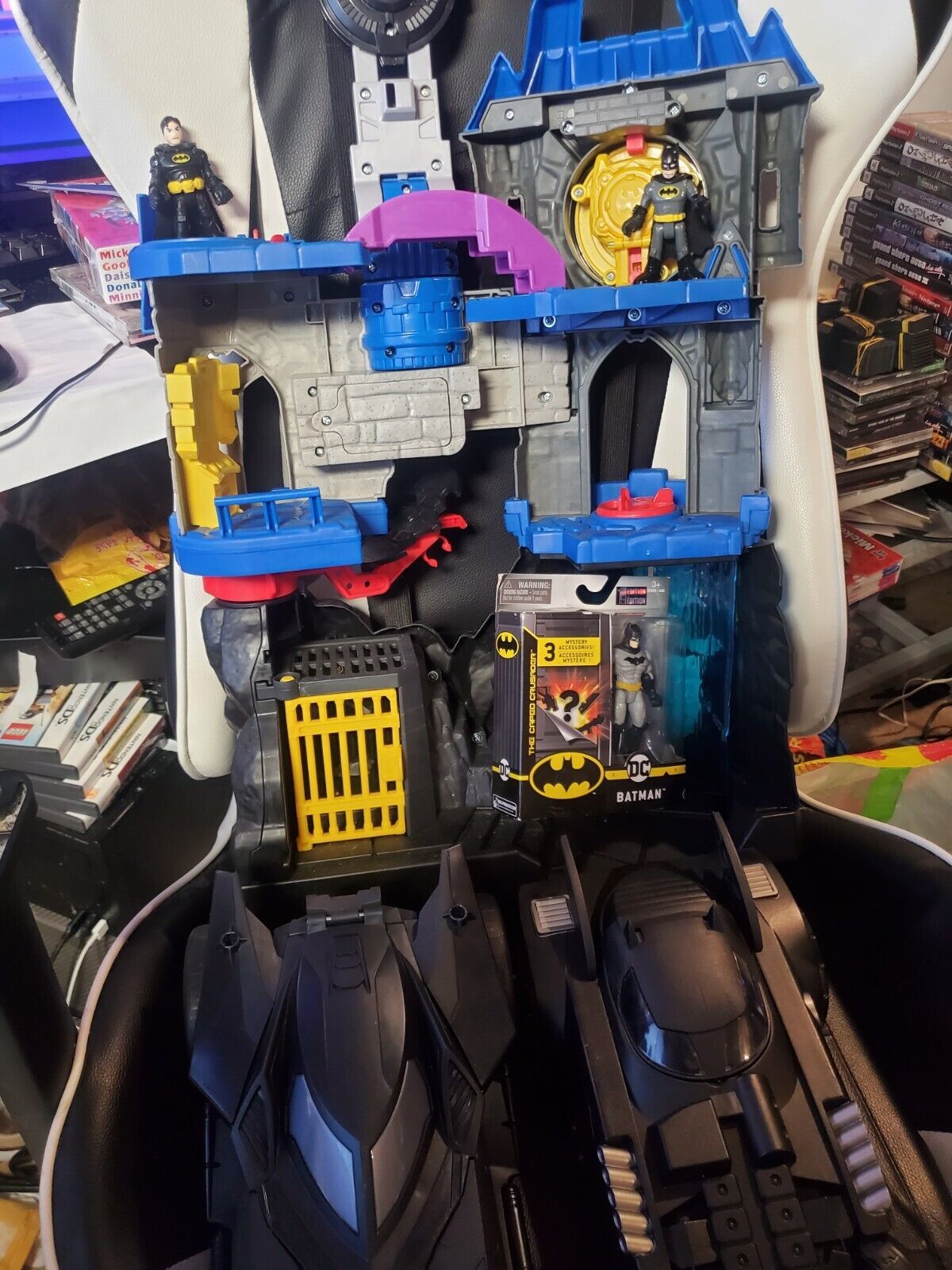 Mattel Imaginext DC Super Friends Batman Batcave Playset + 2 BATMOBILE ...