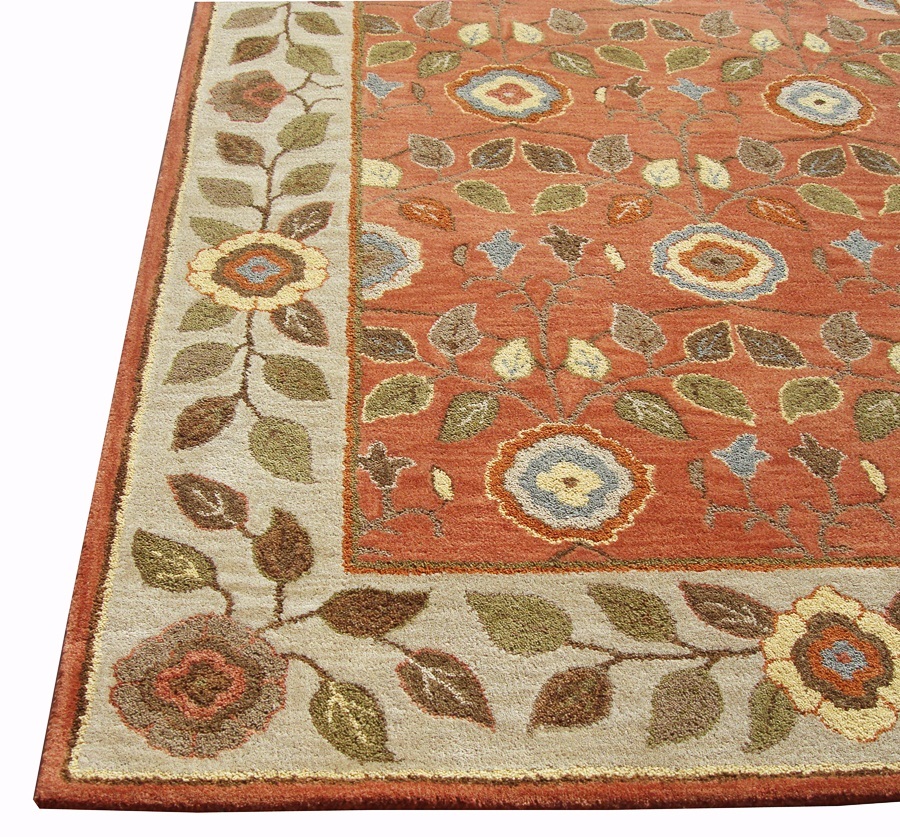 Brand New Pottery Barn MILLIE RUST Persian Style Handmade Area Rug 3x5 ...