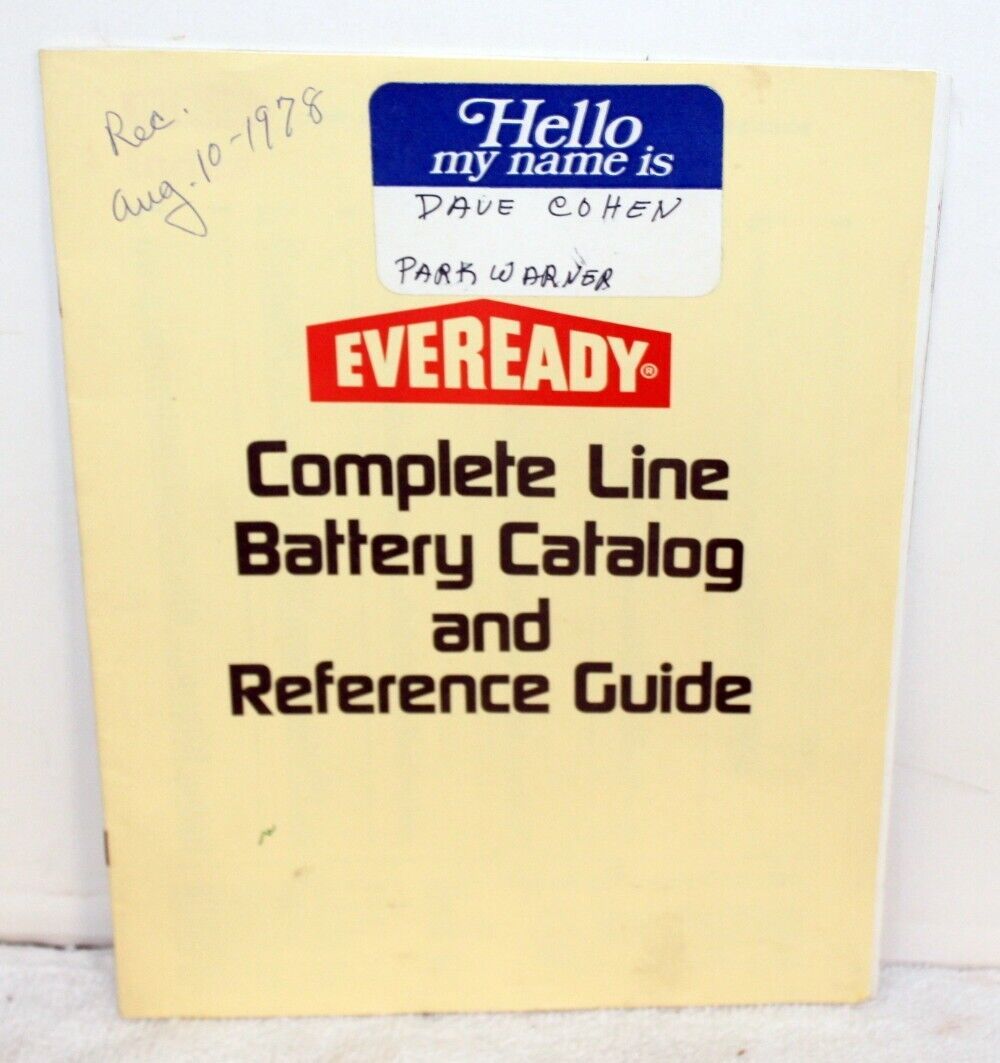 Vintage Eveready Battery Complete Line Catalog & Reference Guide 1978 ...